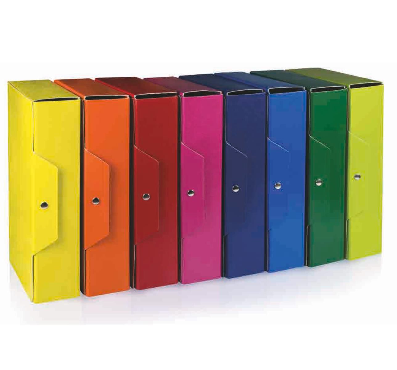 Brefiocart Confezione 5 Scatole Progetto Con Bottoni Dorso 6cm Arancio 020e7613a