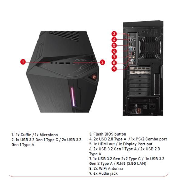 MSI MEG TRIDENT X 12VTE-208IT i7-12700K Bureau Intel® Core™ i7 32 Go ...